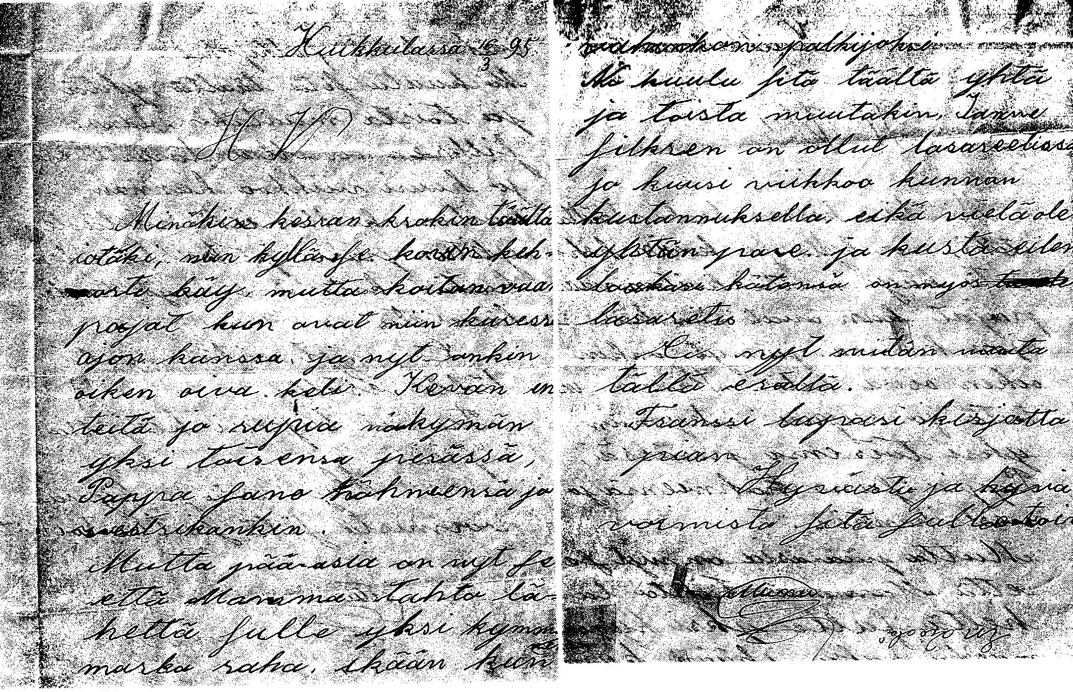 Dokumentit: Miinun kirje Juhani-veljelleen 1895: Behrens-Rinne